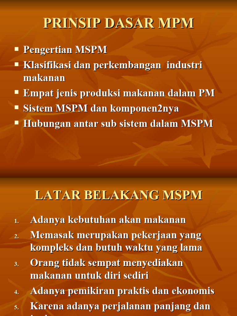 Prinsip Dasar MSPM (Pertemuan I) | PDF | Bisnis | Kesehatan Holistik