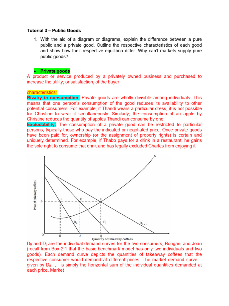 Public vs. Private Goods Explained | PDF | Economic Equilibrium | Demand