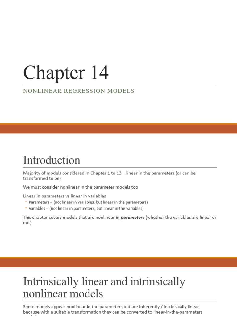 Chapter 14 Nonlinear Regression Models Pdf Ordinary Least Squares Least Squares 8317