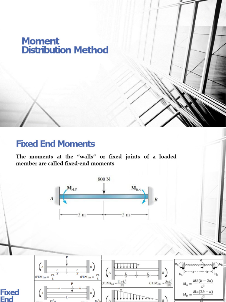 Moment Distribution Method | PDF | Stiffness | Beam (Structure)
