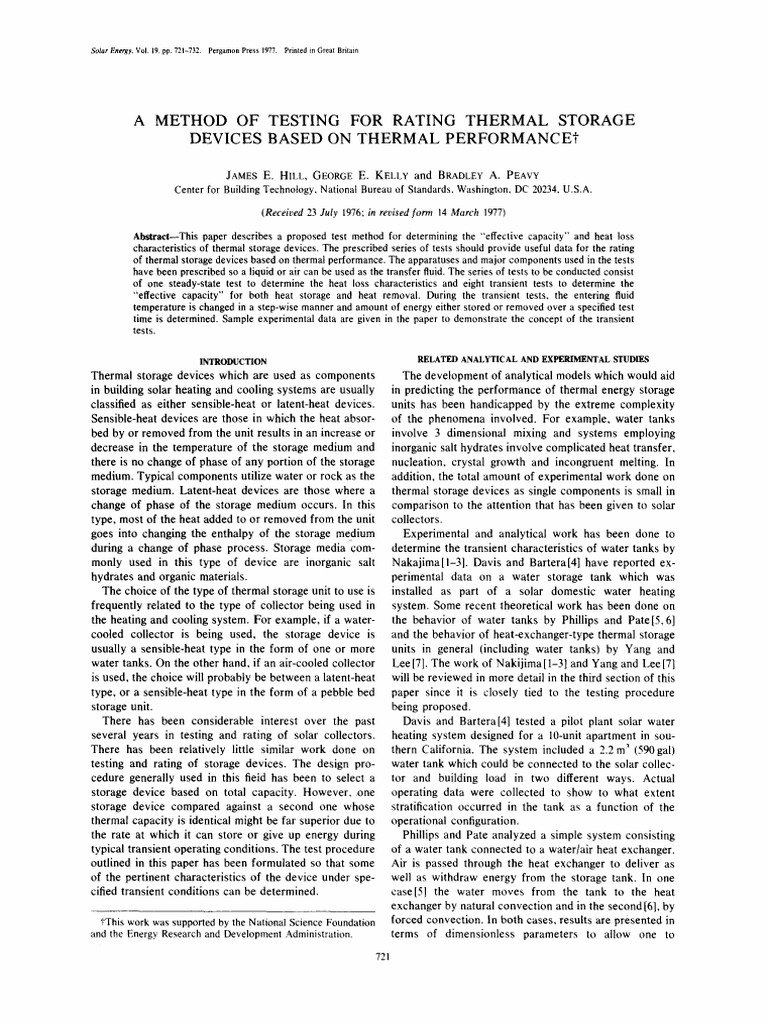1977 A Method of Testing For Rating Thermal Storage Devices Based On ...