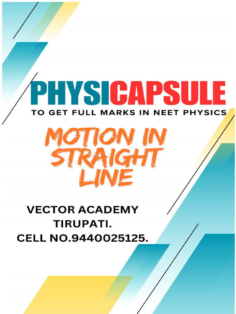 02.motion in Straight Line | PDF | Acceleration | Speed