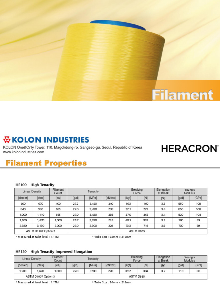 Filament Properties and Specifications | PDF | Units Of Measurement ...