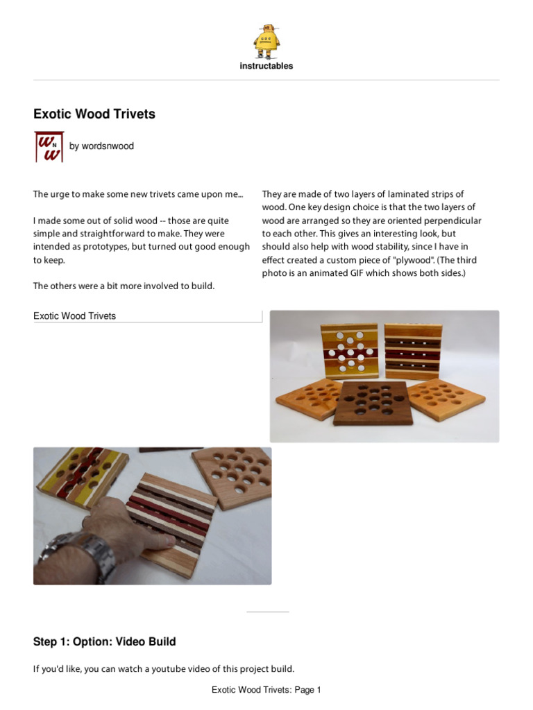 DIY Wooden Trivet Tree Plans | PDF | Wood