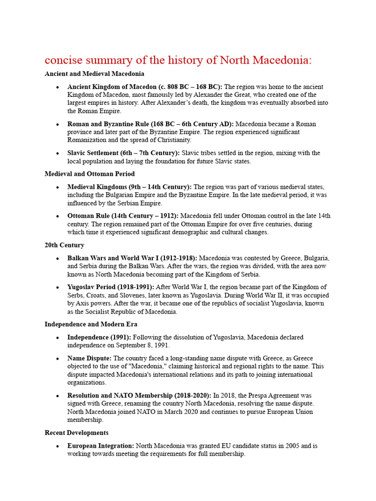 Concise Timeline of Macedonia | PDF | Slavs | Balkans