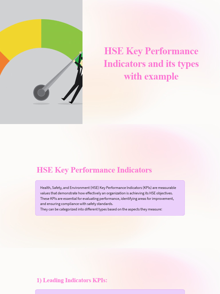 HSE KPI Types and Examples Guide | PDF | Occupational Safety And Health ...