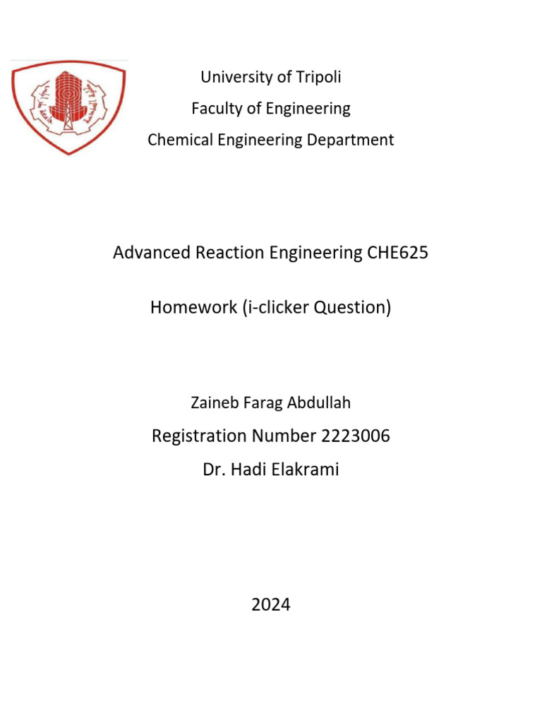 Zaineb I-Clicker.1.2 | PDF | Chemical Reactor | Reaction Rate