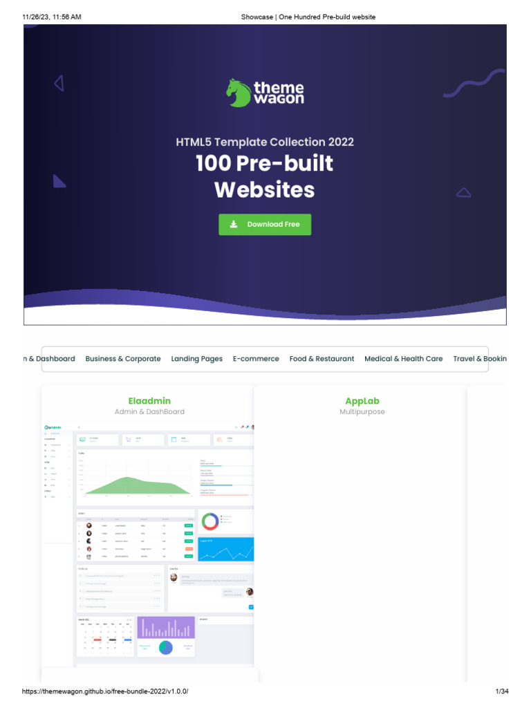 Showcase _ One Hundred Pre-build website | PDF