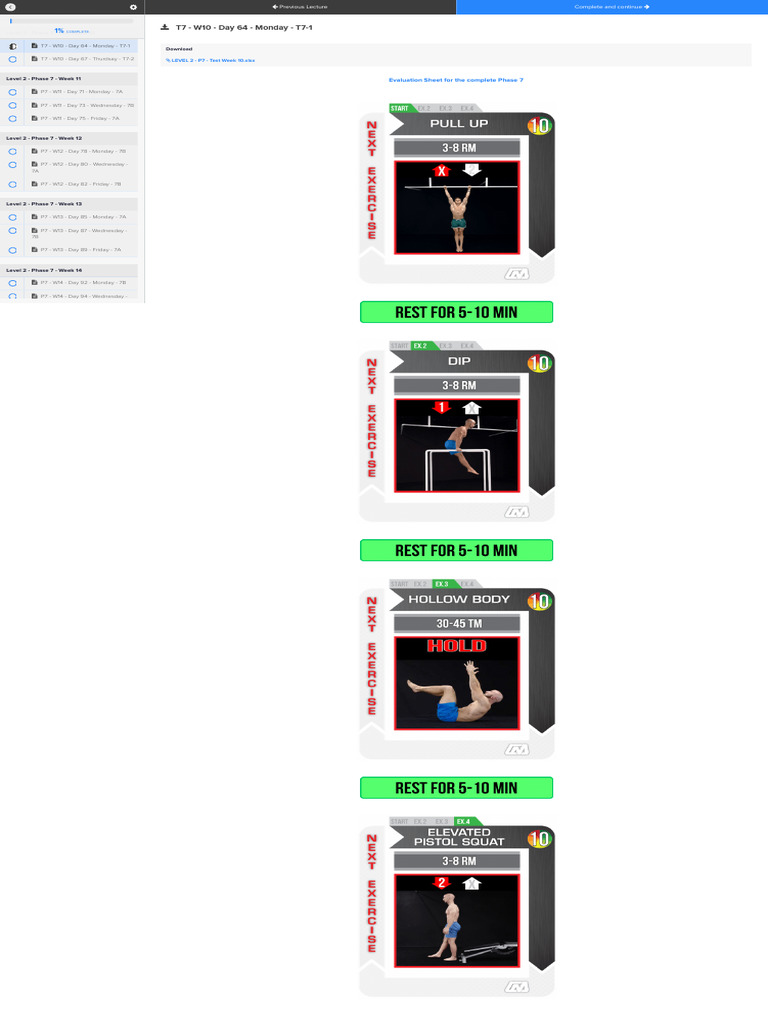 T7 - W10 - Day 64 - Monday - T7-1 - Cali Move | PDF