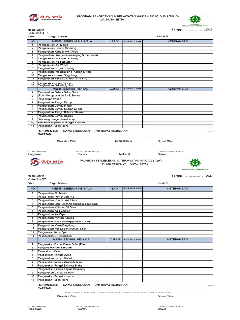 p2h DT Dan Dozer | PDF | Teknologi & Rekayasa
