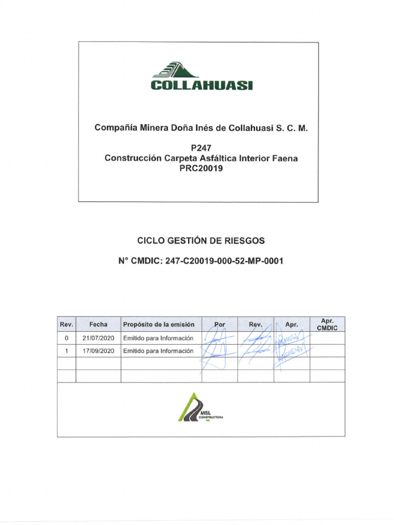 247 C20019 000 52 MP 0001 | PDF | Planificación