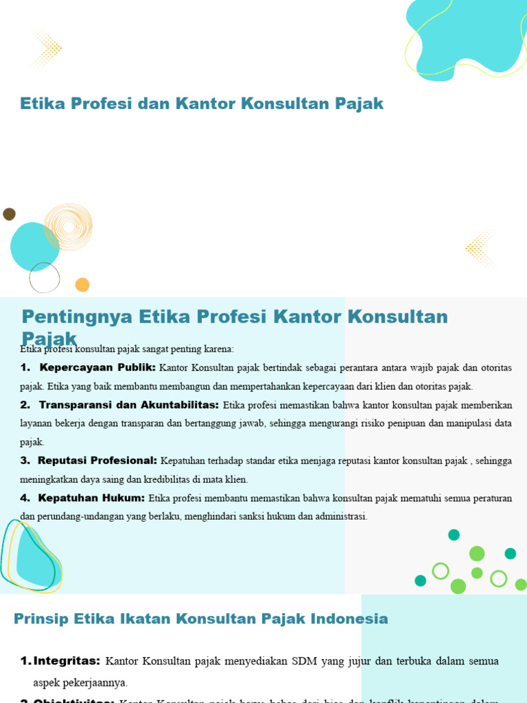 Etika Konsultan Pajak di Indonesia | PDF