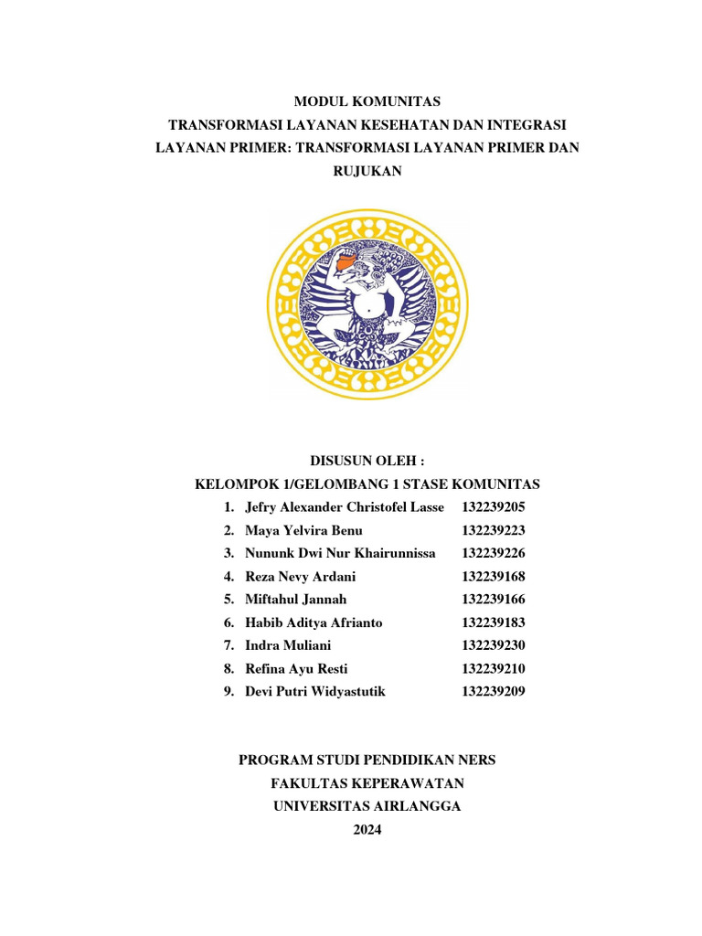 Modul Keperawatan Komunitas_Transformasi Layanan Kesehatan | PDF