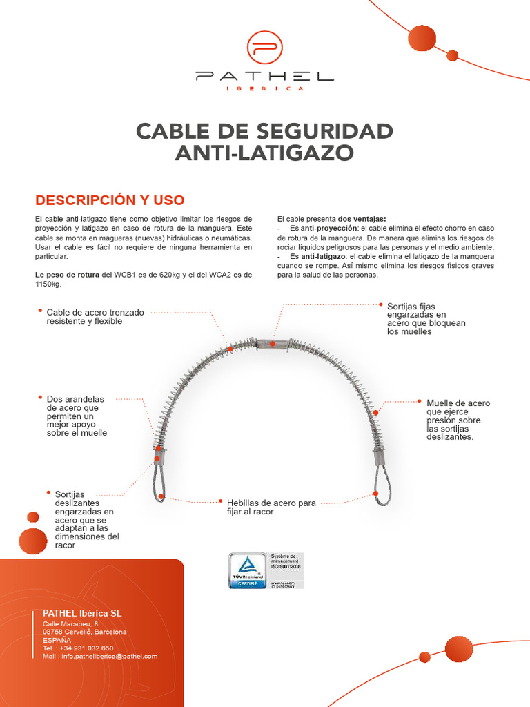 Cable o Guaya Antilatigo Whipcheck Pathel | PDF