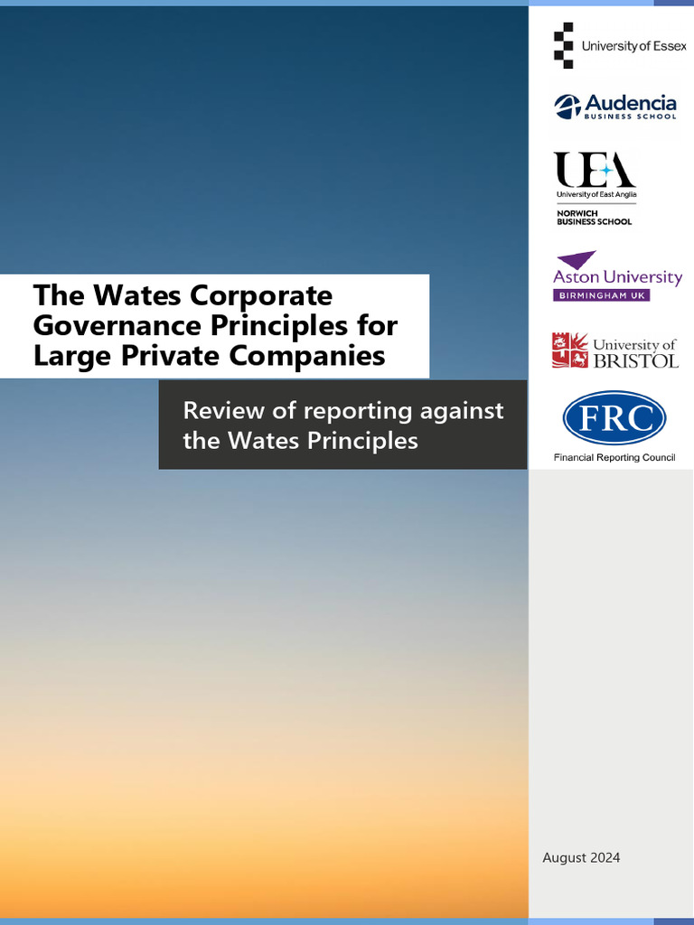 Review of Reporting Against The Wates Principles | PDF | Governance ...