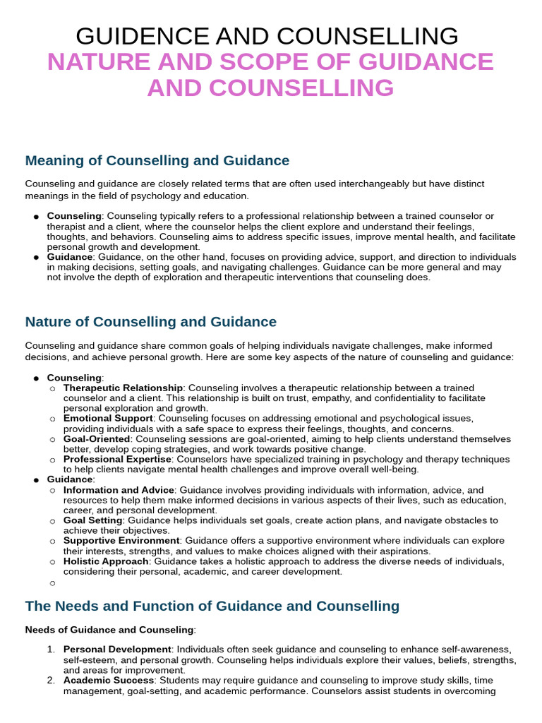 Guidence and Counselling - Unit 1.docx - 20240513 - 150807 - 0000 | PDF ...