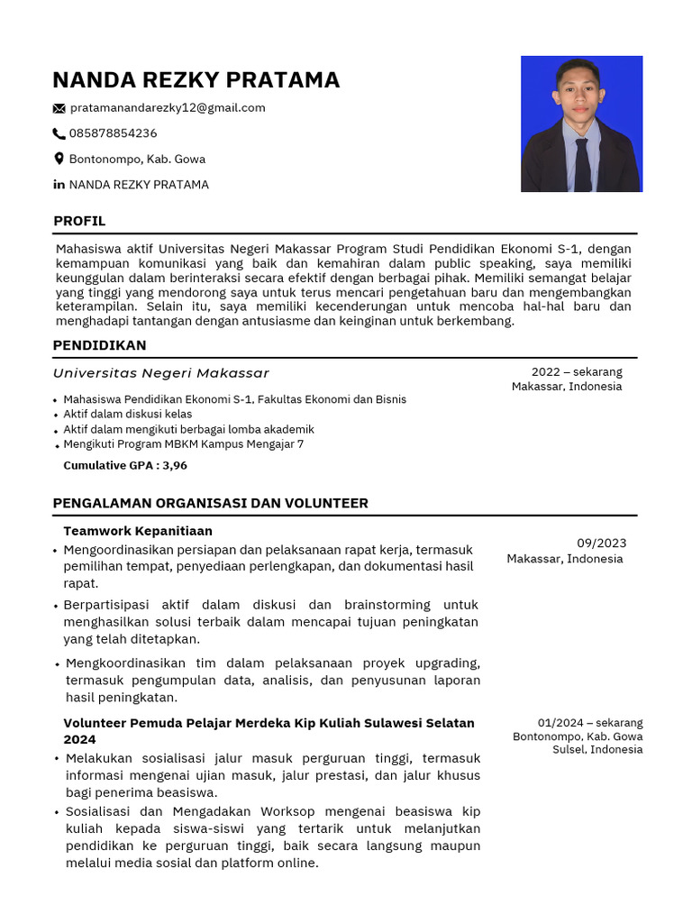 CV Nanda Rezky | PDF