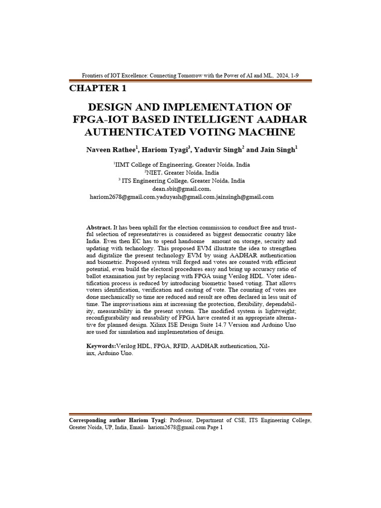 Final Update CMT55 - Hariomtyagi - Ickeai | PDF | Field Programmable Gate Array | Electronic Voting