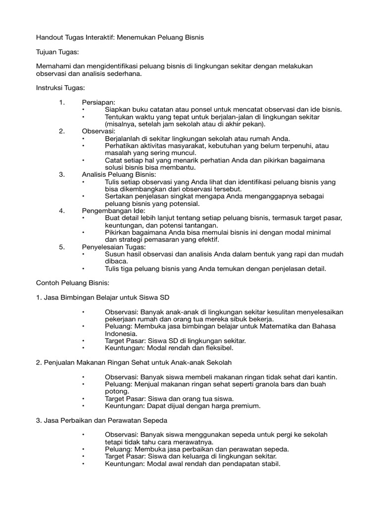 Contoh Tugas Interaktif | PDF | Karier & Perkembangan