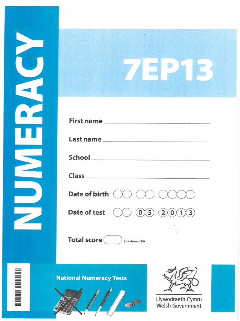 Numeracy Procedural Test Year 7 2013 | PDF