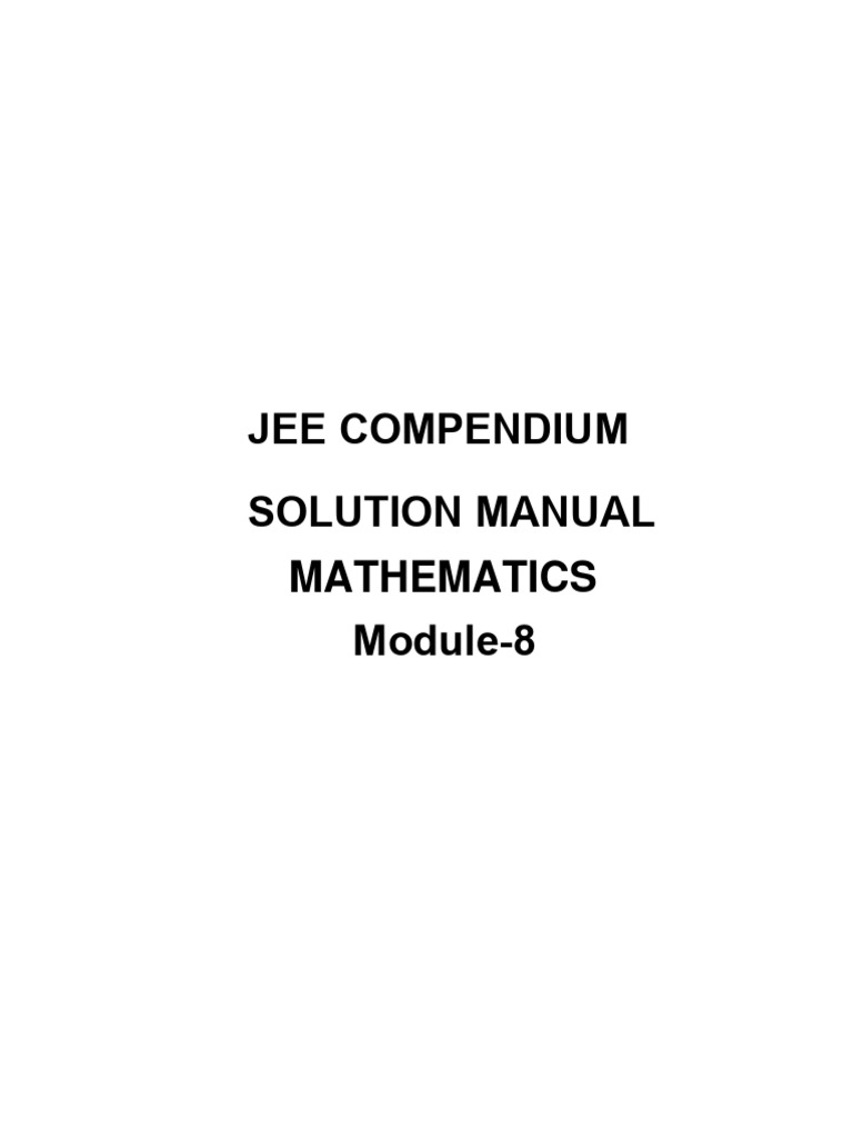 JEE Compendium Solutions Mathematcis 8 | PDF | Line (Geometry) | Elementary Geometry