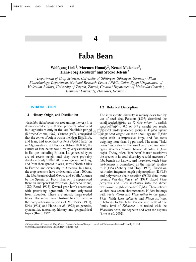 Faba-Paper | PDF | Plant Breeding | Inbreeding