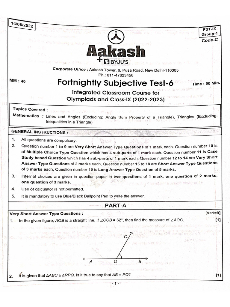 class 9 FST code C | PDF