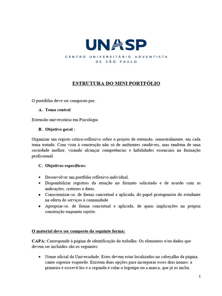 Modelo para Mini Portfólio | PDF