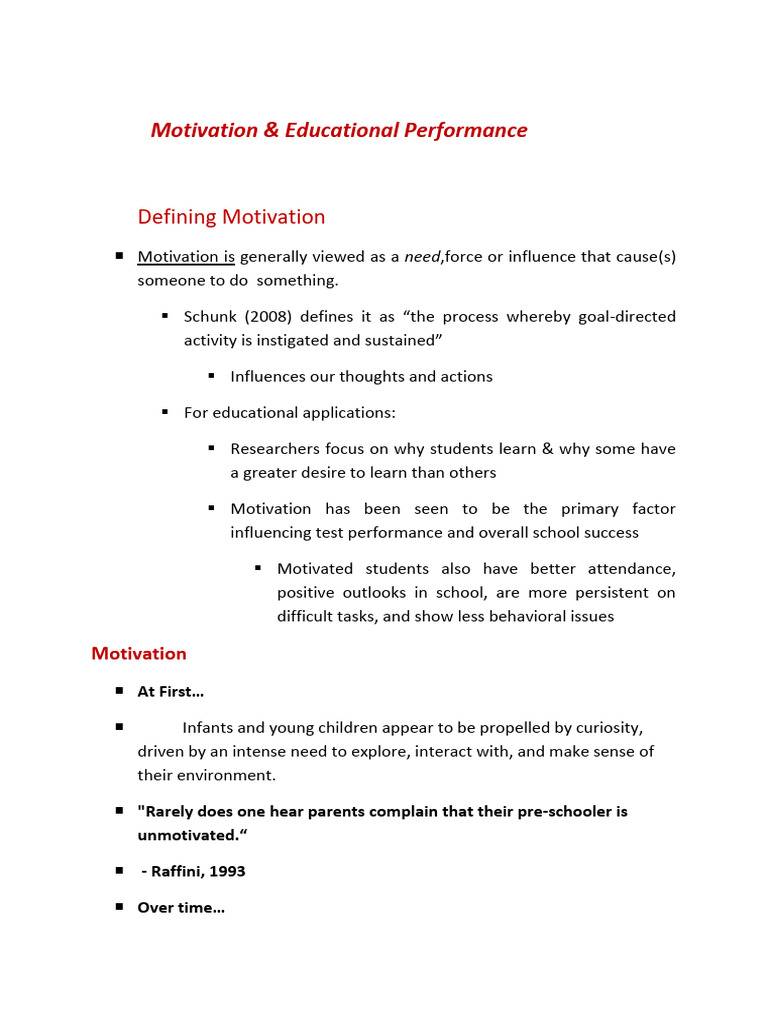 Motivation | PDF | Motivational | Motivation