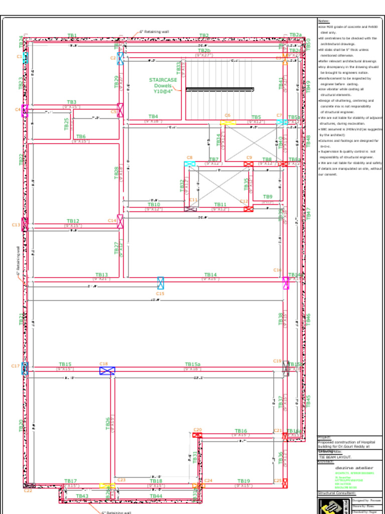 Tie Beam Plan With Dimensions | PDF | Civil Engineering | Building ...