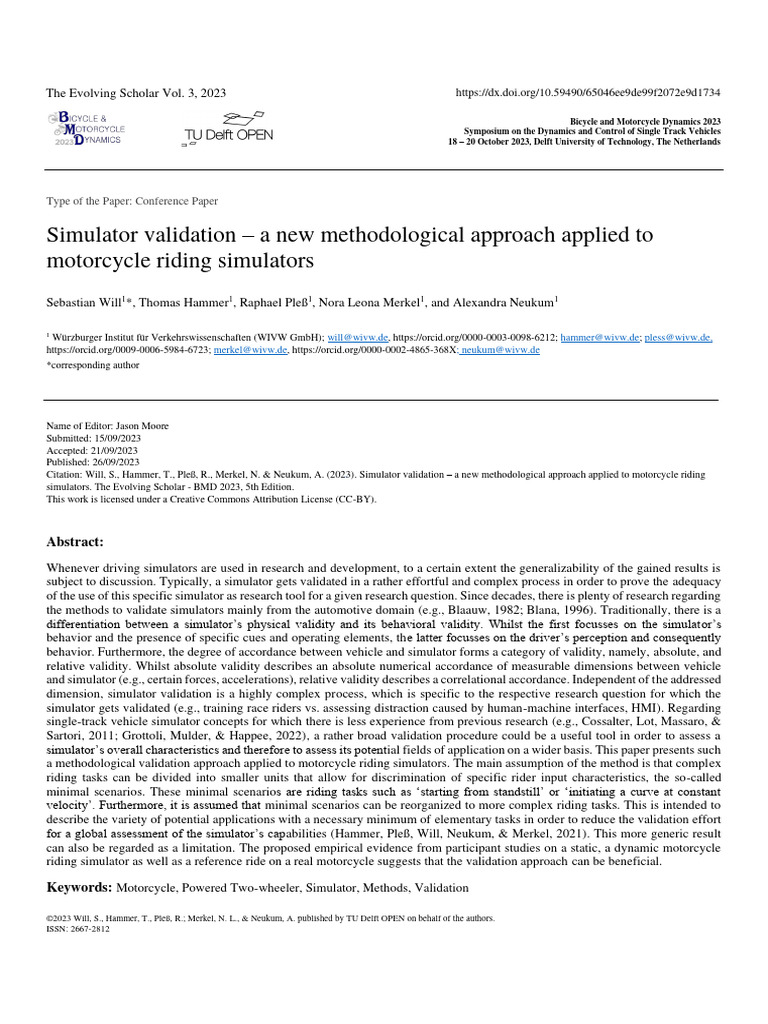 Simulator Validation New Methodological Approa | PDF | Simulation ...