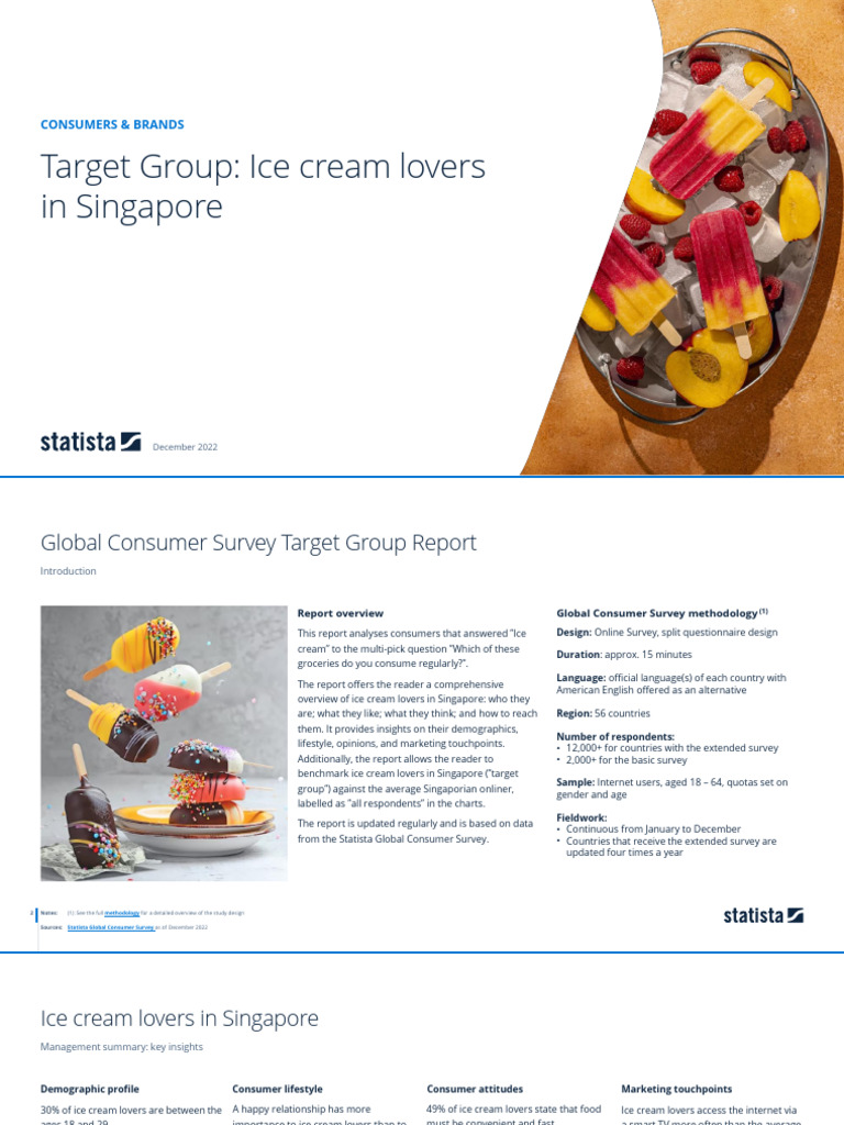 Ice Cream Lovers in Singapore Insights | PDF | Cost Of Living | Survey ...