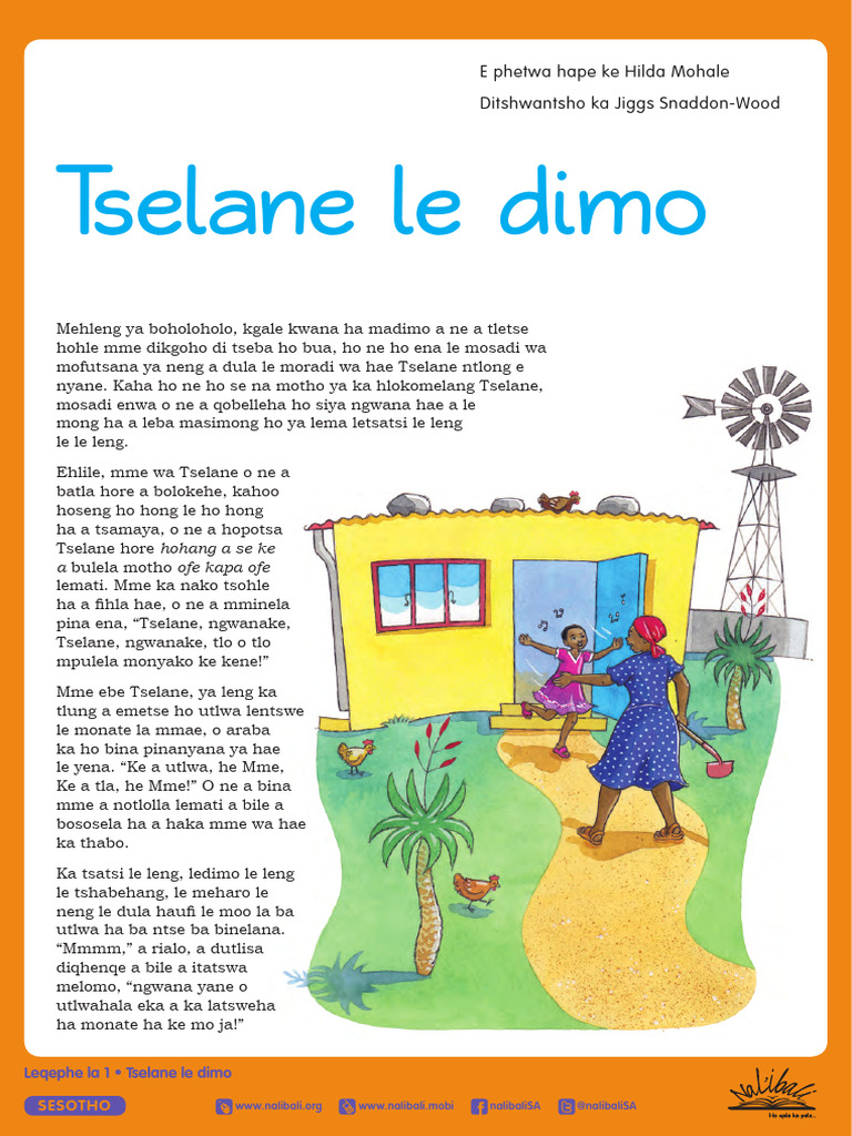 Tselane le Dimo: A Sesotho Tale | PDF