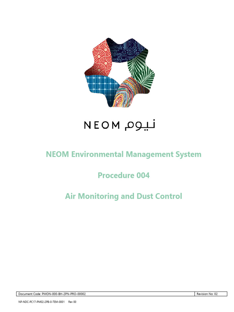 EP7.002.002 NEOM E MS PRO-004 Air Monitoring and Dust Control Rev 002 | PDF | Air Pollution ...