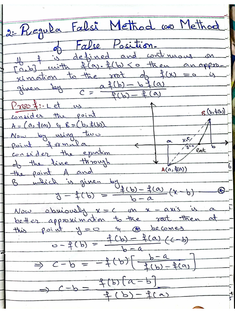 Regula Falsi Method | PDF