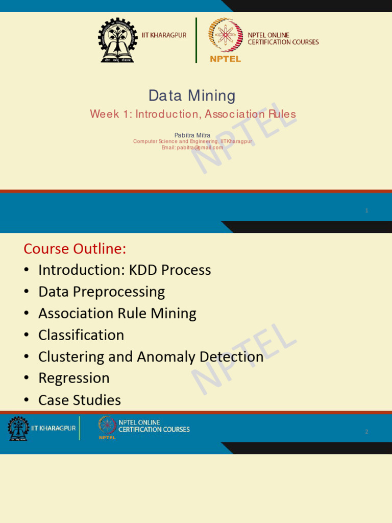 Nptel Swayam DWDM Slides | PDF | Data Mining | Level Of Measurement
