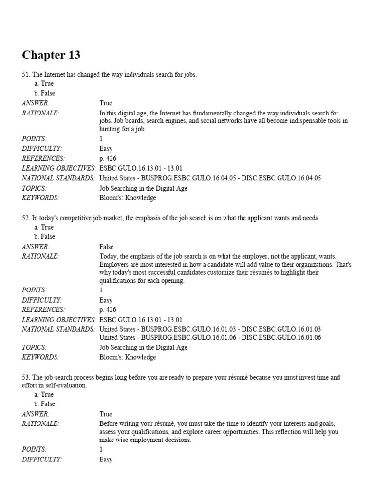 T-F Chapter013The Job Search and Resumes in The Digital Age | PDF ...