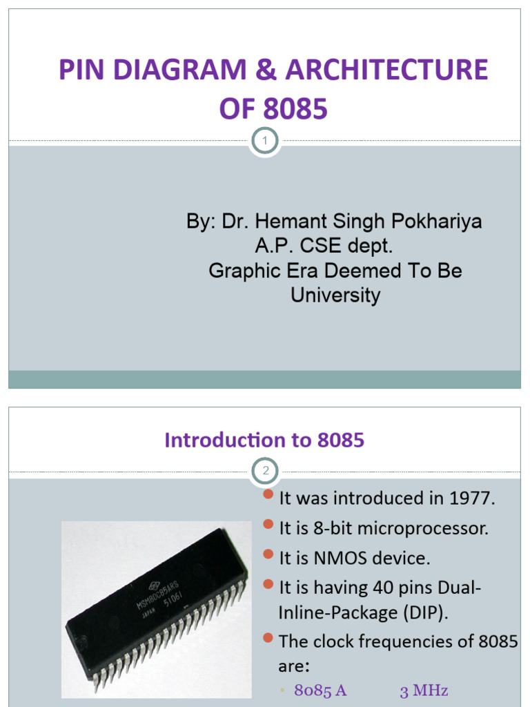 Pin-Diagram+ Architecture Of-8085 - HSP | PDF | Input/Output | Office Equipment