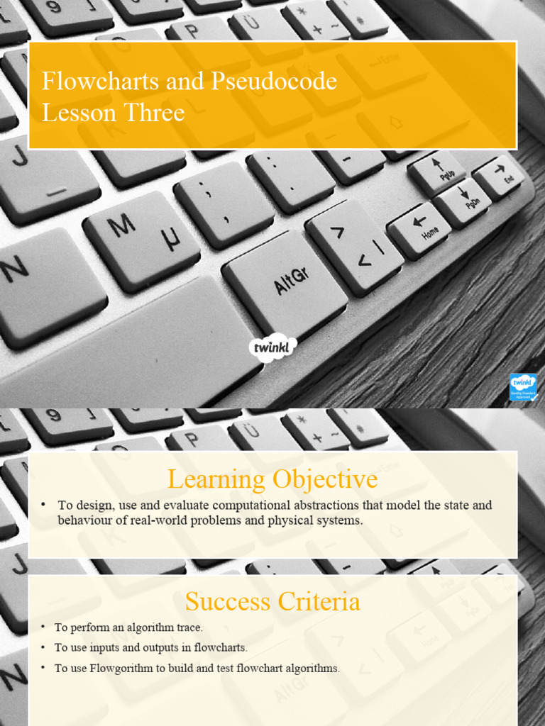 Flowcharts And Pseudocode Lesson Three Pdf Algorithms Computer Programming