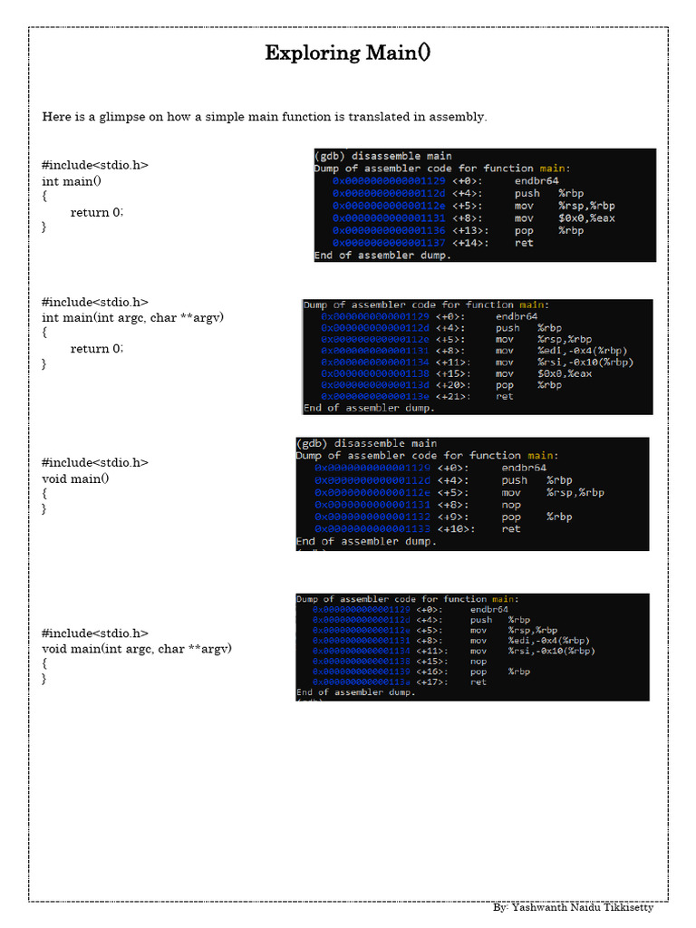 Exploring the Main Function | PDF | Computer Architecture | Computer Science