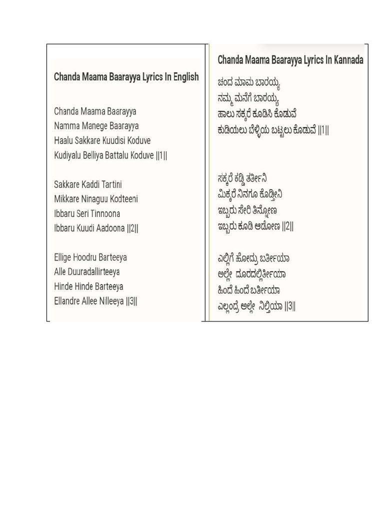 Chanda Mama Poem | PDF
