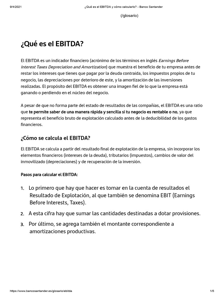 EBITDA | PDF | Economía Financiera | Dinero