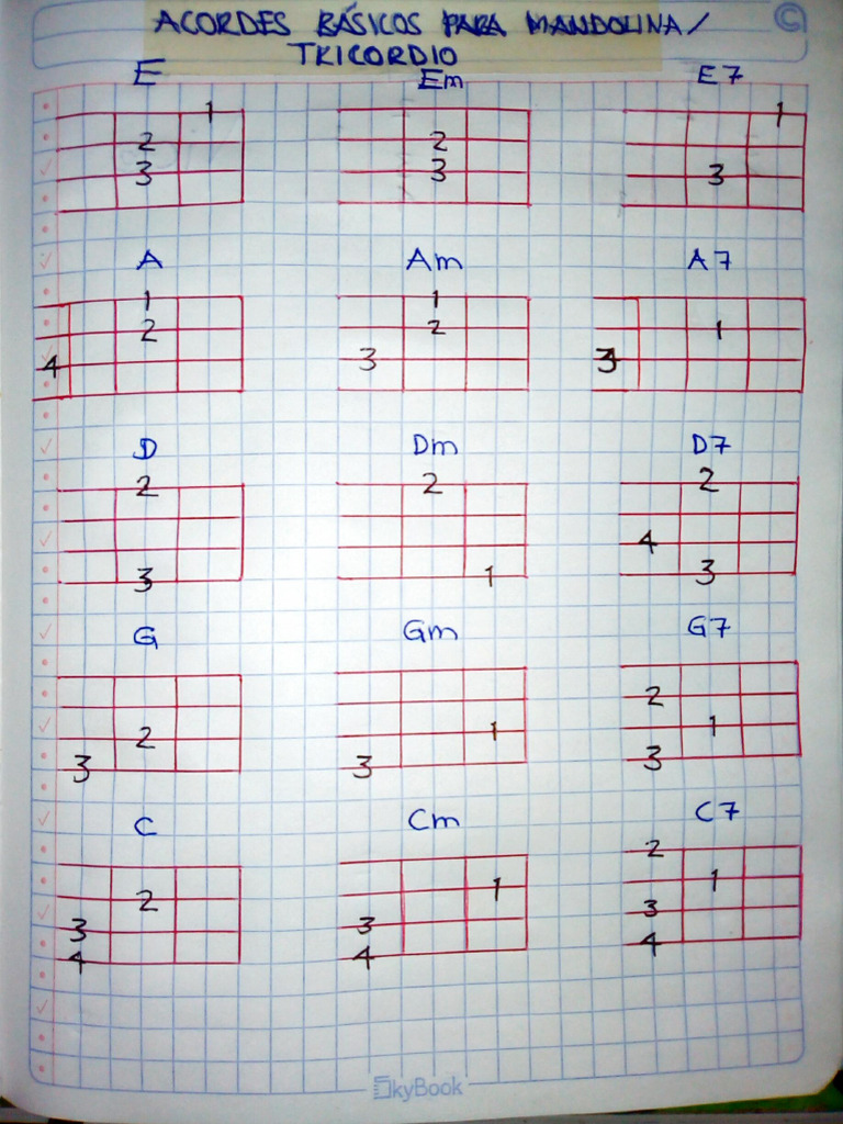 Acordes Básicos Mandolina TDML - PDF Versión 1 | PDF