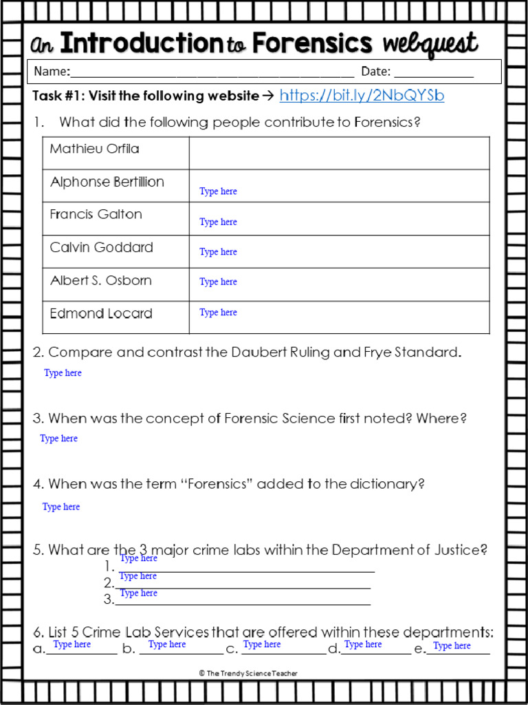 An Introduction To Forensics WebQuest | PDF