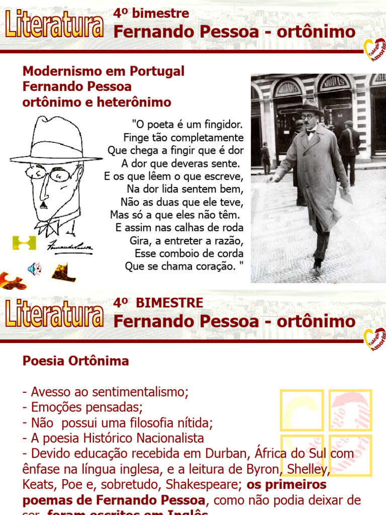 Fernando Pessoa Ortonimo Heteronimo | PDF | Poesia