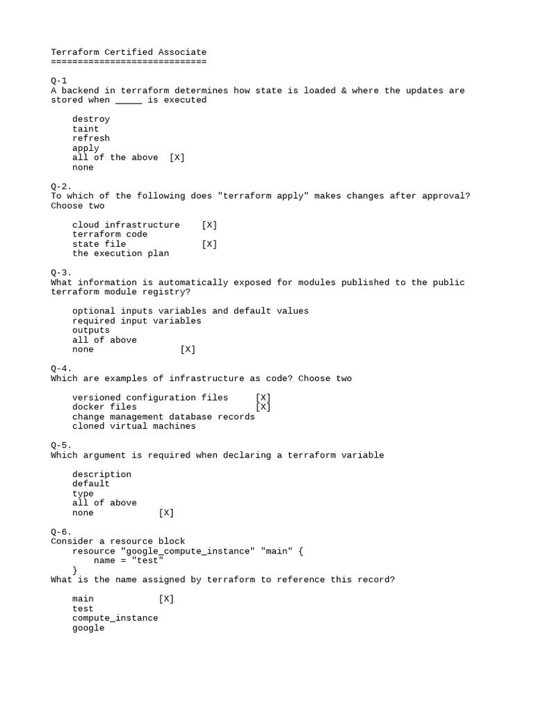 Terraform Exam Questions | PDF | Computer File | Cloud Computing