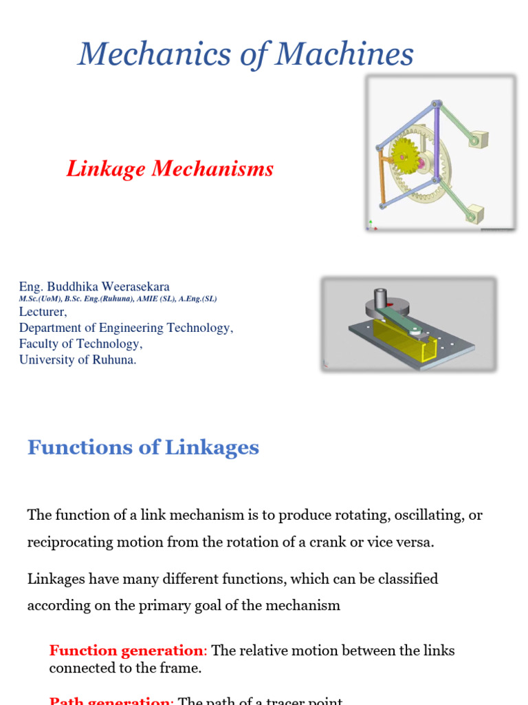Linkage Mechanisms in Mechanical Engineering | PDF | Classical ...