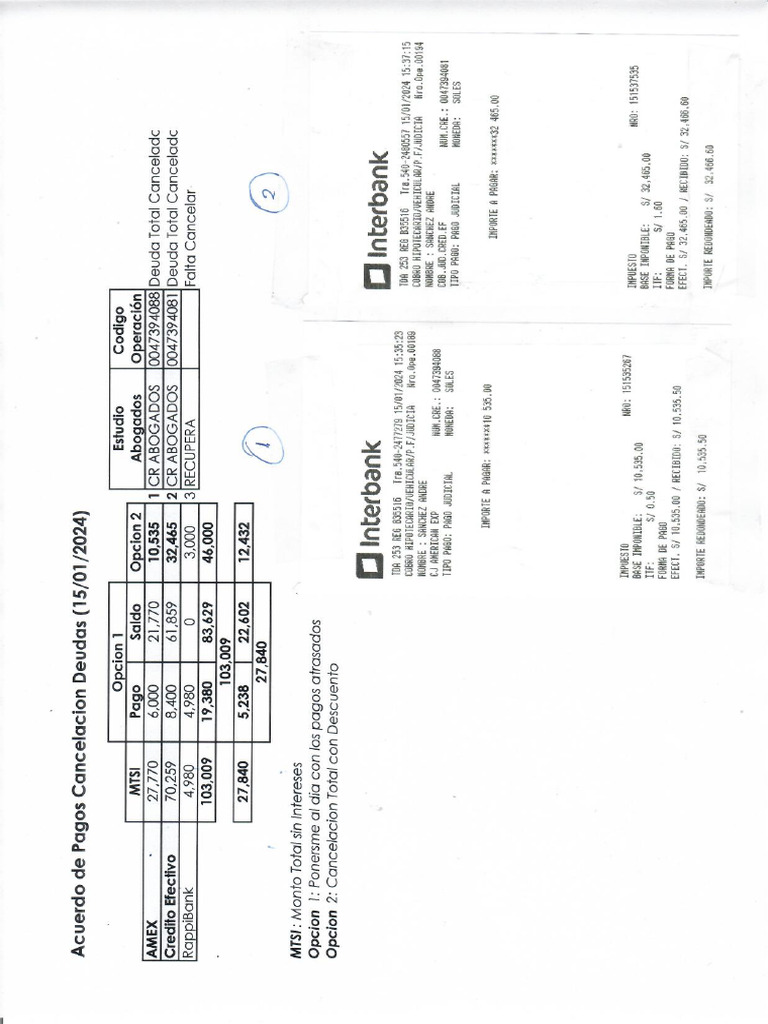 Cancelacion Deudas IBK | PDF
