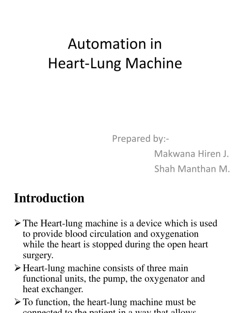 Automation in Heart Lung Machine | PDF | Heart Valve | Heart
