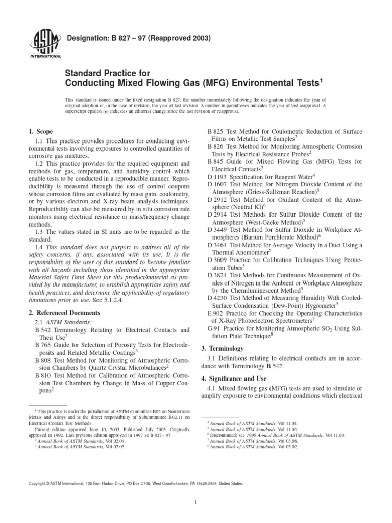 Astm B827 | PDF | Corrosion | Gases